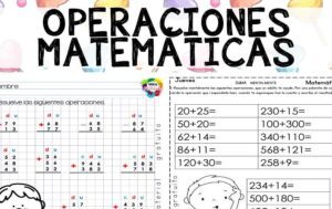 Operaciones básicas para 4º grado: suma, resta, multiplicación y división